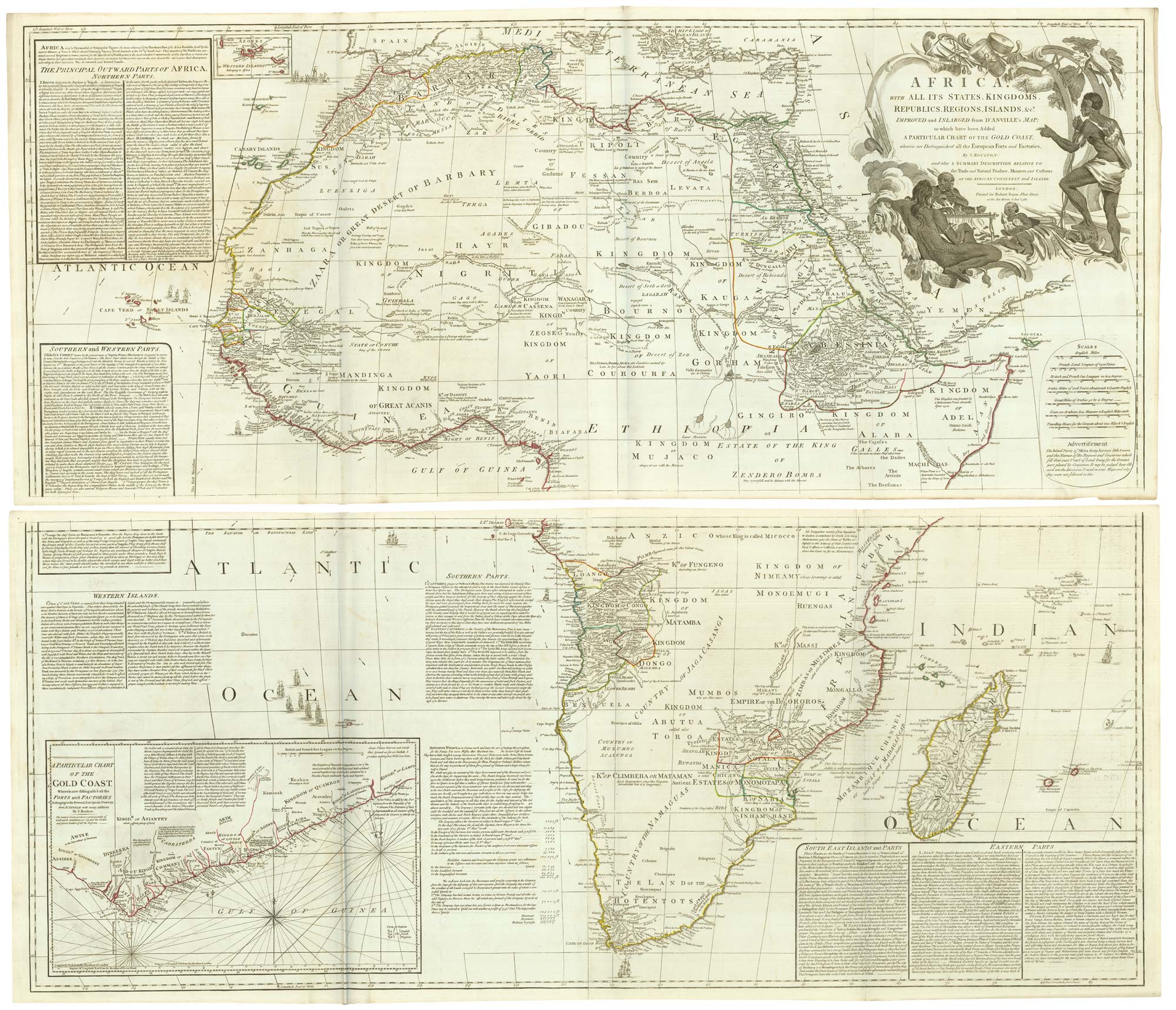 18th century wall map of Africa - Altea Gallery
