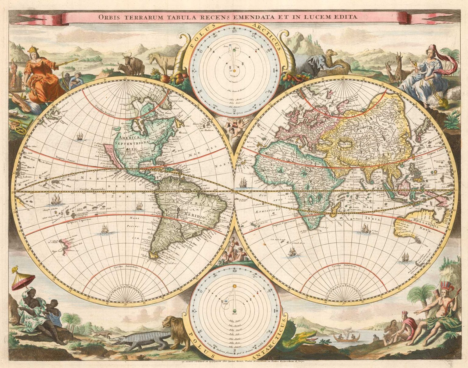 Stoopendael map of the World 1680 - Altea Gallery Antique Maps