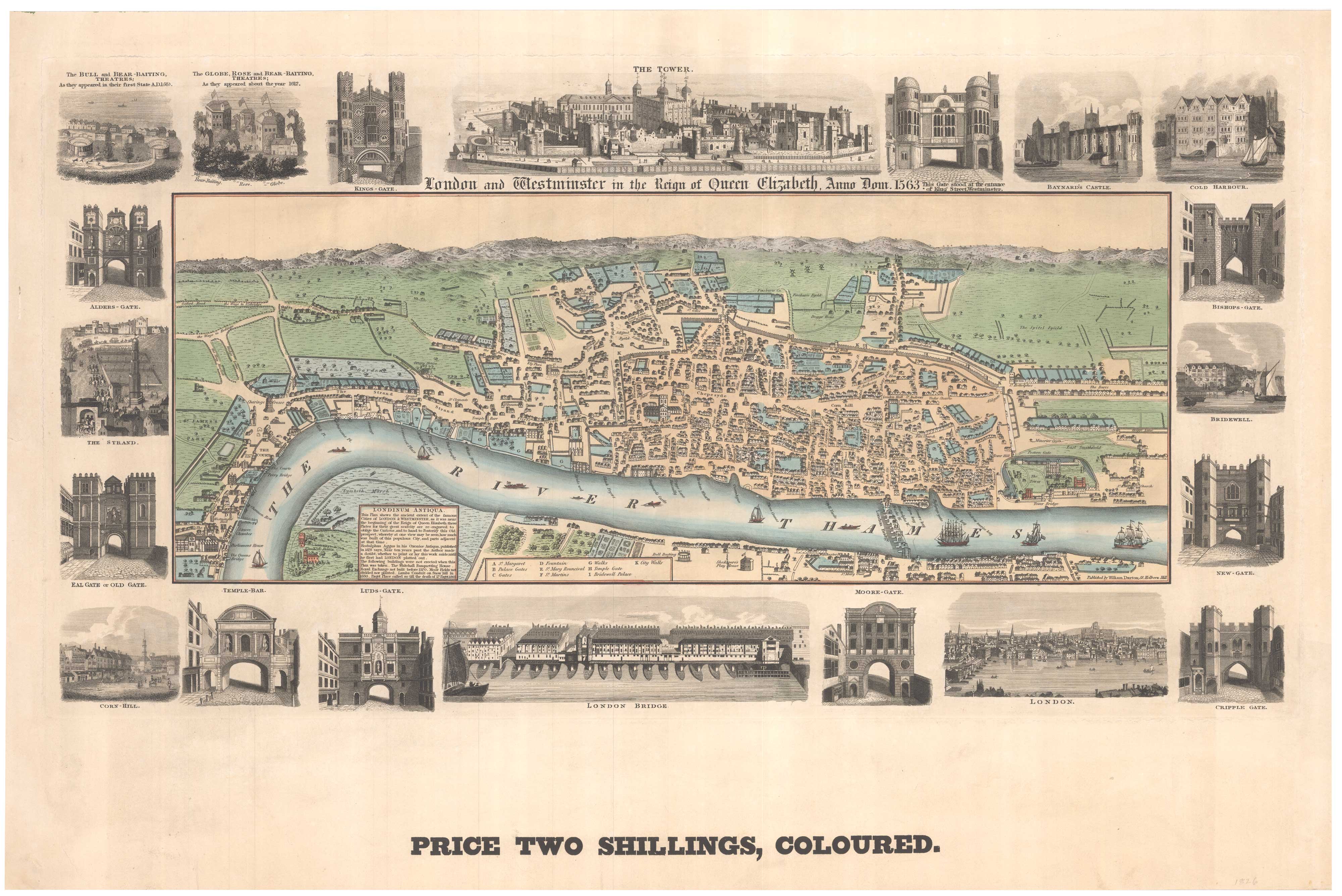 Darton's map of Elizabethan London - Altea Gallery Antique Maps