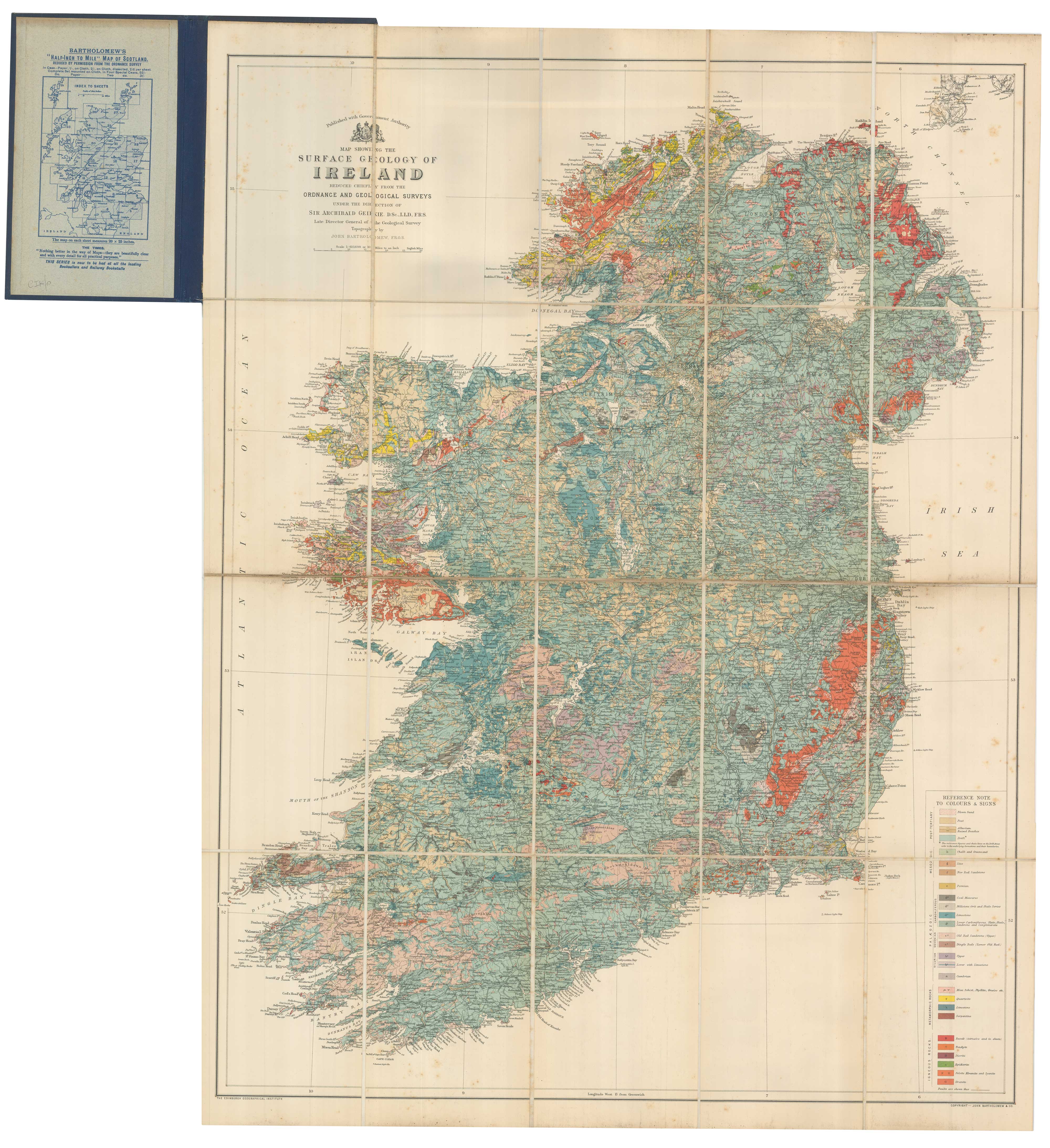 Geological map of Ireland by Geikie - Altea Gallery Antique Maps