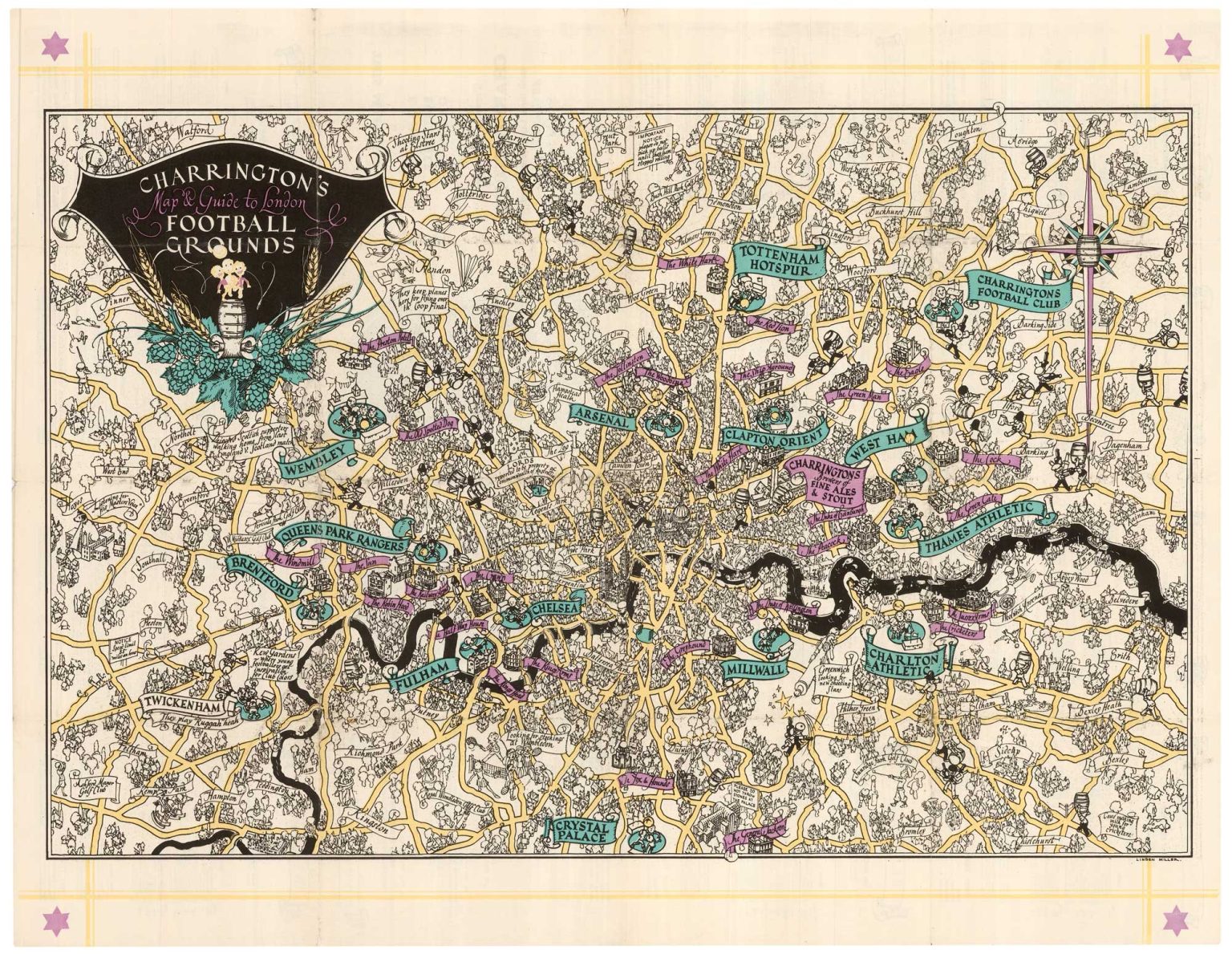 A pint of beer before the football match - Altea Gallery Antique Maps