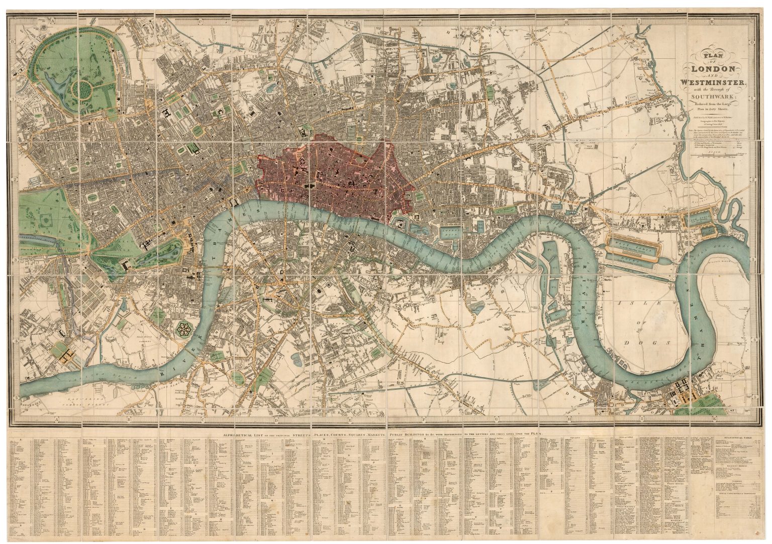 Detailed plan of London under William IV - Altea Gallery Antique Maps